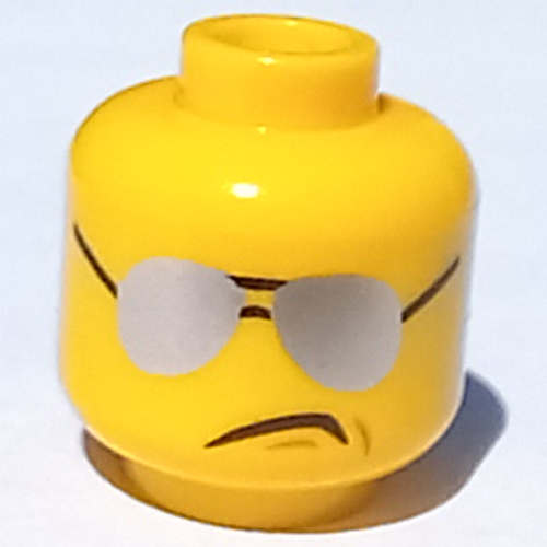 LEGO PART 3626cpr2870 Minifig Head Bad Cop (Scribble Cop), Silver ...