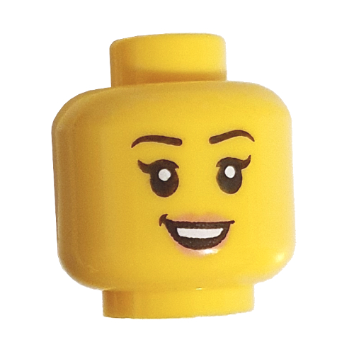LEGO PART 3626cpr2948 Minifig Head, Open Mouth Smile, Peach Lips ...