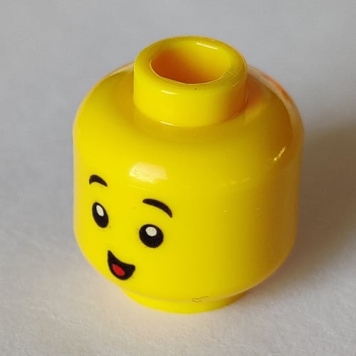 LEGO PART 3626cpr2992 Minifig Head, Eyebrows, Small Open Smile / Small ...