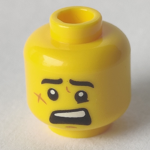 LEGO PART 3626cpr3134 Minifig Head Jack Davids, Eyebrows, Scar on Cheek ...