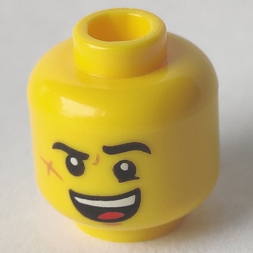 LEGO PART 3626cpr3134 Minifig Head Jack Davids, Eyebrows, Scar on Cheek ...