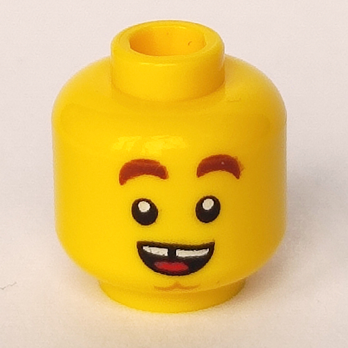 LEGO PART 3626cpr3163 Minifig Head Hacksaw Hank, Reddish Brown Thick ...