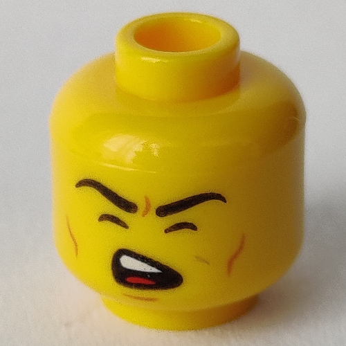 LEGO PART 3626cpr3190 Minifig Head 80's Musician, Cheek Lines, Open ...