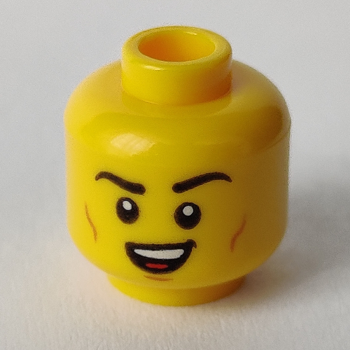 LEGO PART 3626cpr3190 Minifig Head 80's Musician, Cheek Lines, Open ...