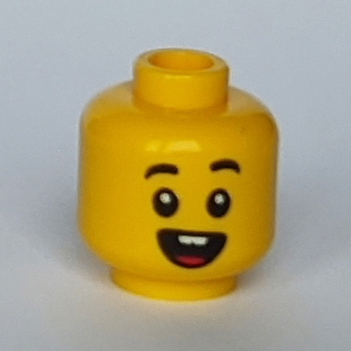 LEGO PART 3626cpr3266 Minifig Head Boy, Eyebrows, Open Mouth Smile with ...