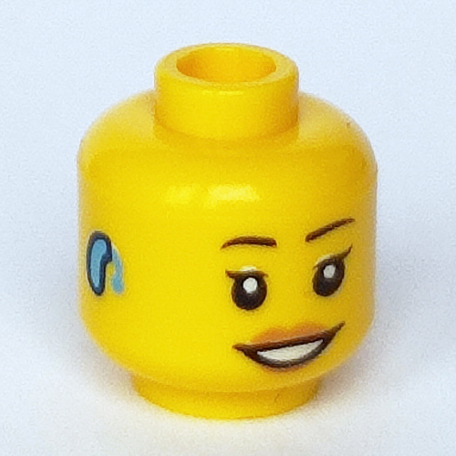 LEGO PART 3626cpr3269 Minifig Head, Thin Eyebrows, Eyelashes, Smile ...