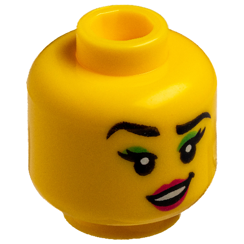 LEGO PART 3626cpr3536 Minifig Head Raze, Green Eyeshadow, Magenta Lips ...