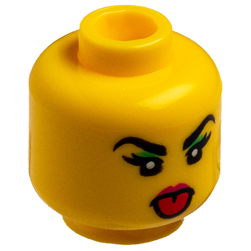LEGO PART 3626cpr3536 Minifig Head Raze, Green Eyeshadow, Magenta Lips ...