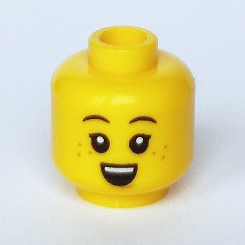 LEGO PART 3626cpr3561 Minifig Head Girl, Eyelashes, Freckles, Open ...