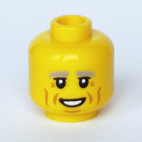 LEGO PART 3626cpr3661 Minifig Head, Light Bluish Gray Eyebrows, Dark ...