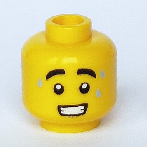 LEGO PART 3626cpr3667 Minifig Head Ice Cream Vendor, Thick Eyebrows ...