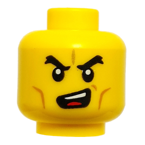 LEGO PART 3626cpr3715 Minifig Head Erlang, Big Arched Eyebrows, Gold ...