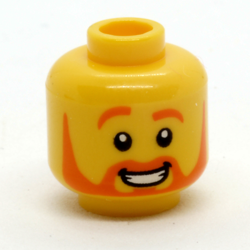 LEGO PART 3626cpr3759 Minifig Head, Orange Eyebrows and Beard, Smile ...