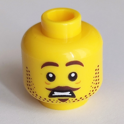 LEGO PART 3626cpr3909 Minifig Head Dark Brown Eyebrows, Moustache, Soul ...