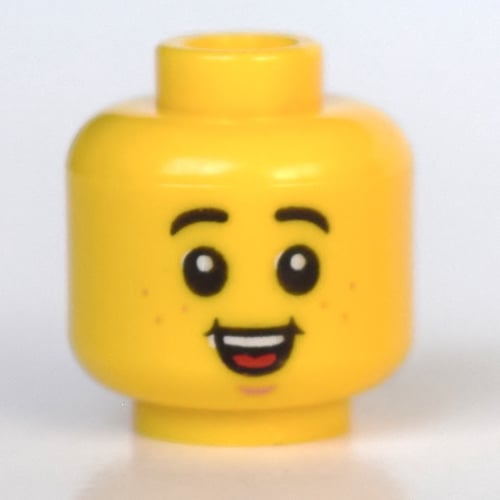 LEGO PART 3626cpr9729 Minifig Head Child, Big Open Mouth Smile Print ...