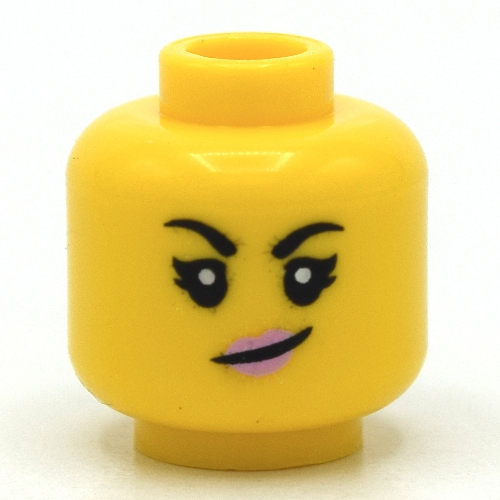 LEGO PART 3626cpr3617 Minifig Head Mei, Eyelashes, Bright Pink Lips ...
