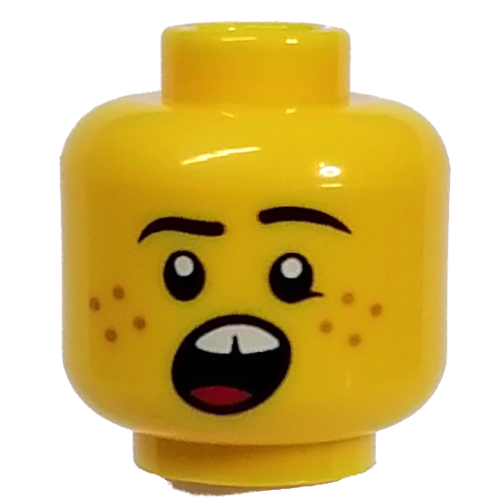 LEGO PART 3626cpr9647 Minifig Head Newspaper Kid, Freckles, Open Mouth ...