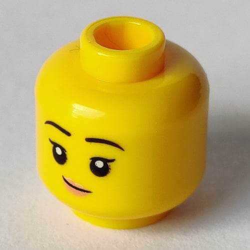 LEGO PART 3626cpr9670 Minifig Head, Pink Lips, Crooked Smile/Surprised ...
