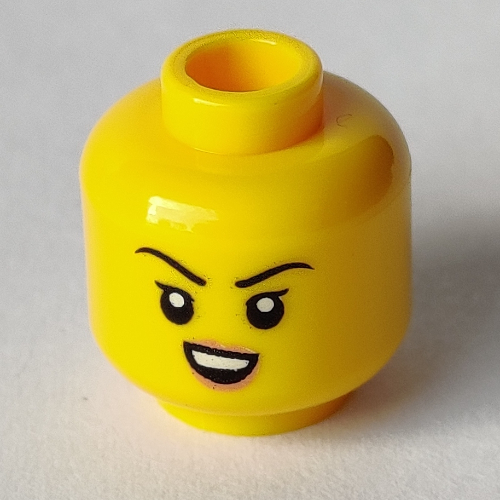 LEGO PART 3626cpr9670 Minifig Head, Pink Lips, Crooked Smile/Surprised ...