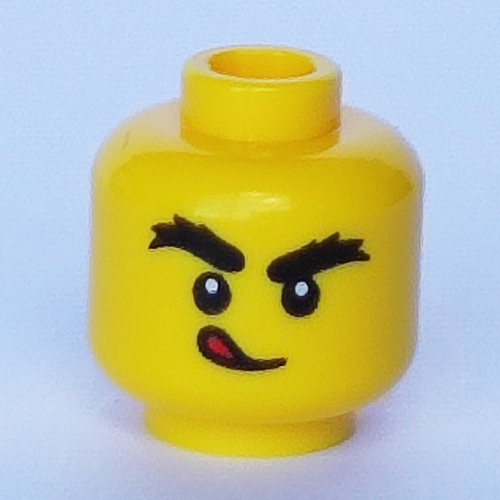 LEGO PART 3626cpr9673 Minifig Head, Bushy Eyebrows, Tongue Sticking Out ...