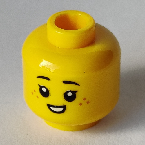 LEGO PART 3626cpr9675 Minifig Head, Eyelashes, Freckles, Crooked Smile ...