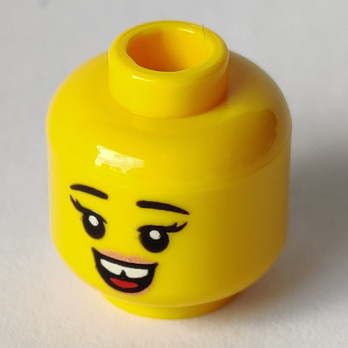 LEGO PART 3626cpr9676 Minifig Head, Open Mouth Smile, Gap in Teeth, Big ...