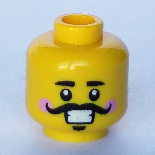 LEGO PART 3626cpr9679 Minifig Head Nutcracker, Bright Pink Cheeks ...