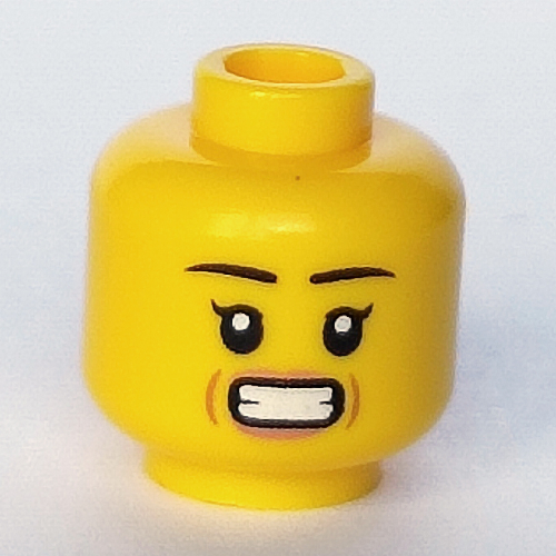 LEGO PART 3626cpr9680 Minifig Head, Eyelashes, Pink Lips, Open Mouth ...