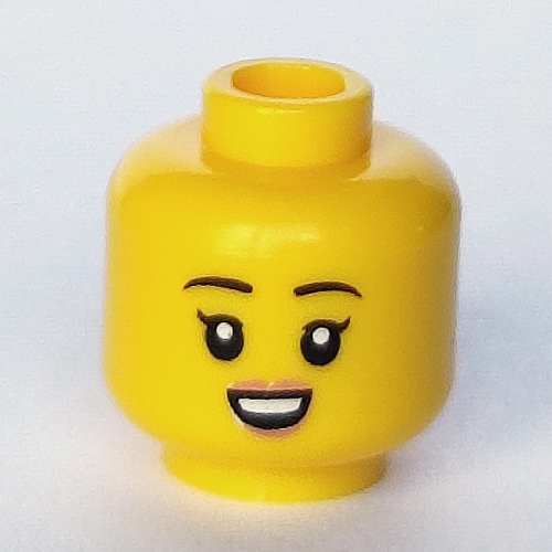 LEGO PART 3626cpr9680 Minifig Head, Eyelashes, Pink Lips, Open Mouth ...