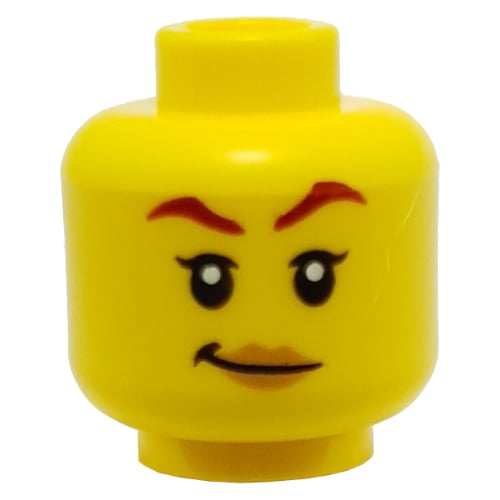 LEGO PART 3626cpr9689 Minifig Head Skylor, Dark Red Eyebrows, Peach ...