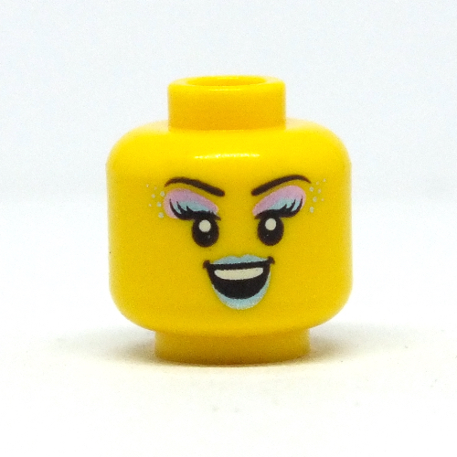 LEGO PART 3626cpr9794 Minifig Head, Pink and Light Blue Eye Shadow ...