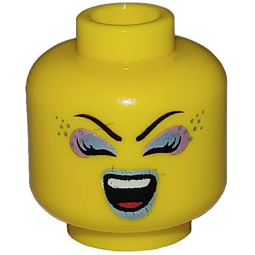 LEGO PART 3626cpr9794 Minifig Head, Pink and Light Blue Eye Shadow ...