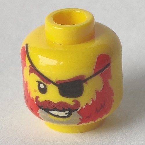 LEGO PART 3626cpr9841 Minifig Head Captain Redbeard, Red/Gray Beard ...