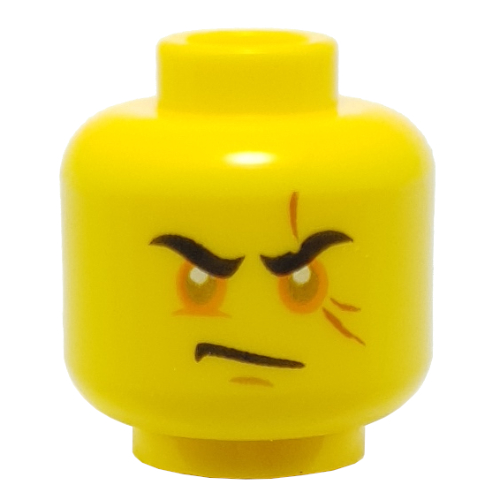 LEGO PART 3626cpr9941 Minifig Head Kai, Dual Sided, Scar over Eye ...