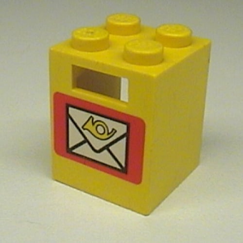 LEGO PART 4345apr0003 Box 2 x 2 x 2 [Solid Studs] with Mailbox Print ...