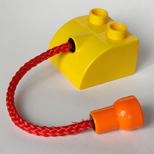LEGO PART 44198c02 Duplo Animal Brick 2 x 2 Rounded with Red Rope Tail ...