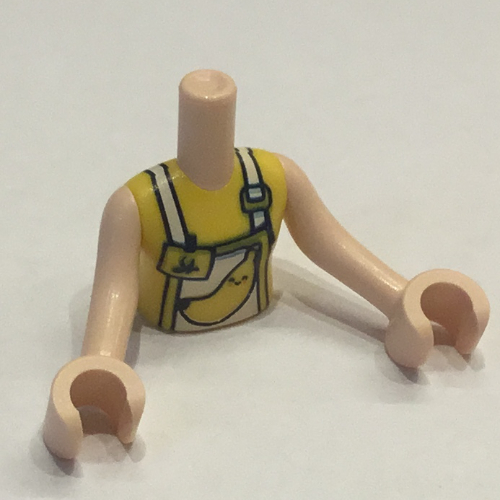 LEGO PART 92456c01pr0351 Minidoll Torso Girl, White Apron, Yellow Trim ...