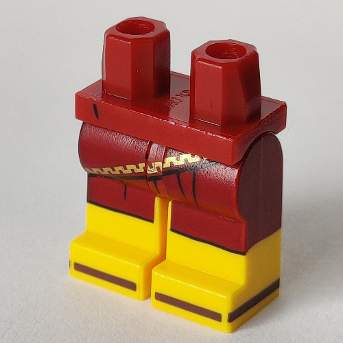 LEGO PART 970c01pr0397 Hips and Yellow Legs with Dark Red Toga and ...