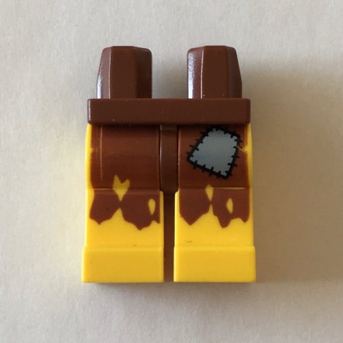 LEGO PART 970c01pr0123 Hips and Yellow Legs with Castaway Rags and ...