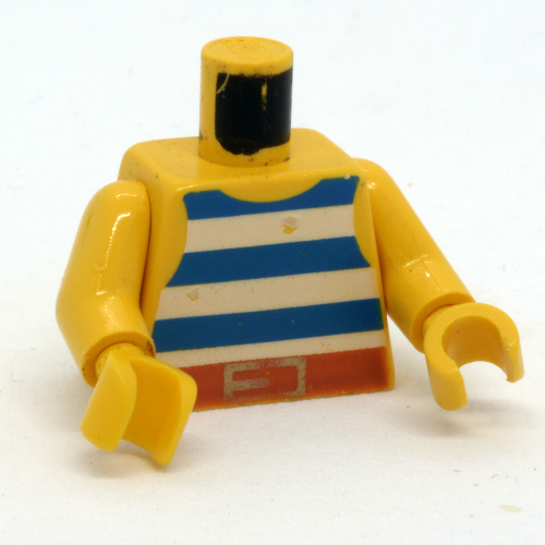 LEGO PART 973c01h01pr0036 Torso Vest with Blue and White Stripes with ...