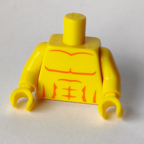 LEGO PART 973c01h01pr1654 Torso Bare Chest with Muscles Print, Yellow ...