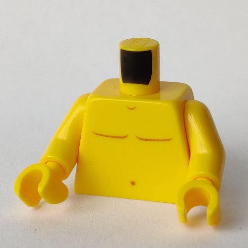 LEGO PART 973c01h01pr3809 Torso Bare Chest with Dark Orange Body Lines ...