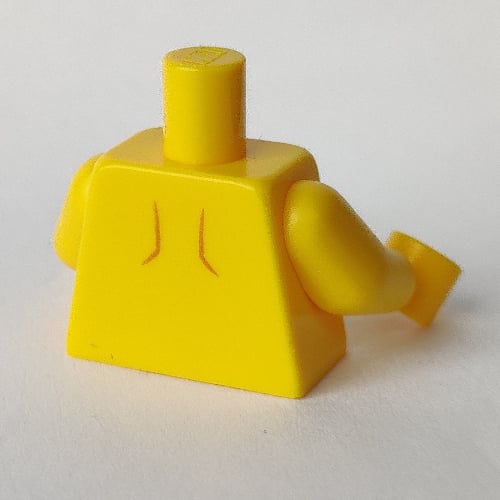 LEGO PART 973c01h01pr3809 Torso Bare Chest with Dark Orange Body Lines ...