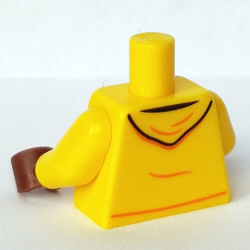 LEGO PART 973c01h19pr5799 Torso Hoodie, Black Collar, Pocket, Open over ...