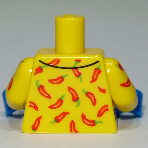 LEGO PART 973c01h28pr0001 Torso Shirt with Peppers, Black Tie with Dots ...