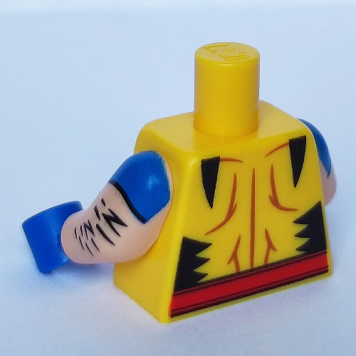 LEGO PART 973c02h28pr6698 Torso Muscle Outline, Black Triangles, Red ...