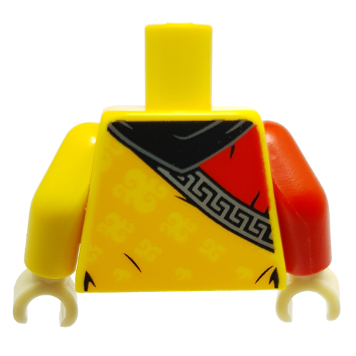 LEGO PART 973e124pr6743 Torso, Toga, Black Trim, Red Shirt, Black Scarf ...