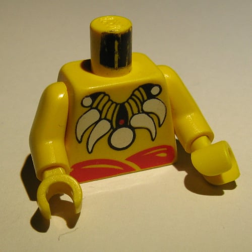 LEGO PART 973c01h01pr0063 Torso Bare Chest with Bone Necklace Print ...