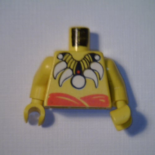LEGO PART 973c01h01pr0063 Torso Bare Chest with Bone Necklace Print ...