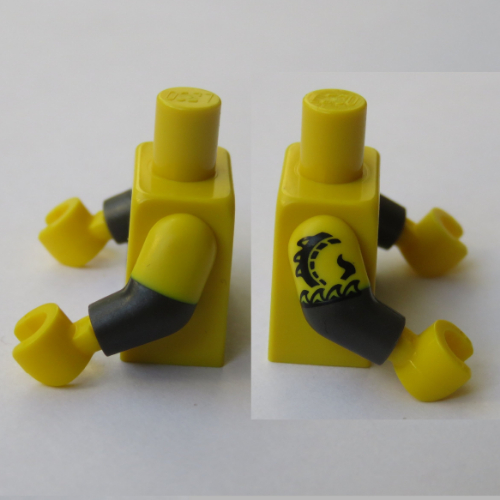 LEGO PART 973g01c47h01pr3803 Torso, Dual Molded Arms, Bare Chest with ...